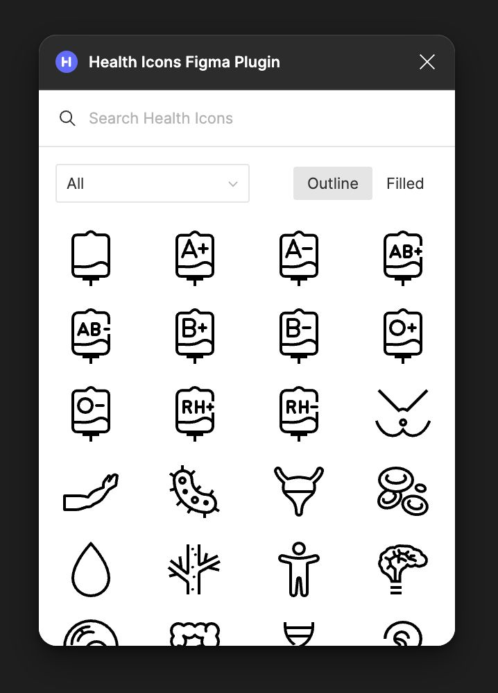 Health Icons Figma Plugin - 의료 아이콘 - 피그마 플러그인 모음 - haleys-archive