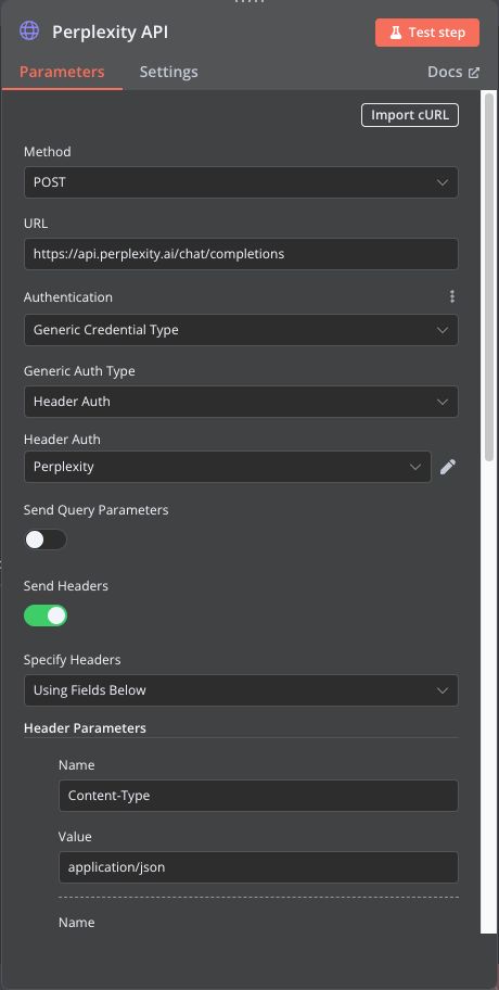 perplexity - App Credentials - n8n-guide