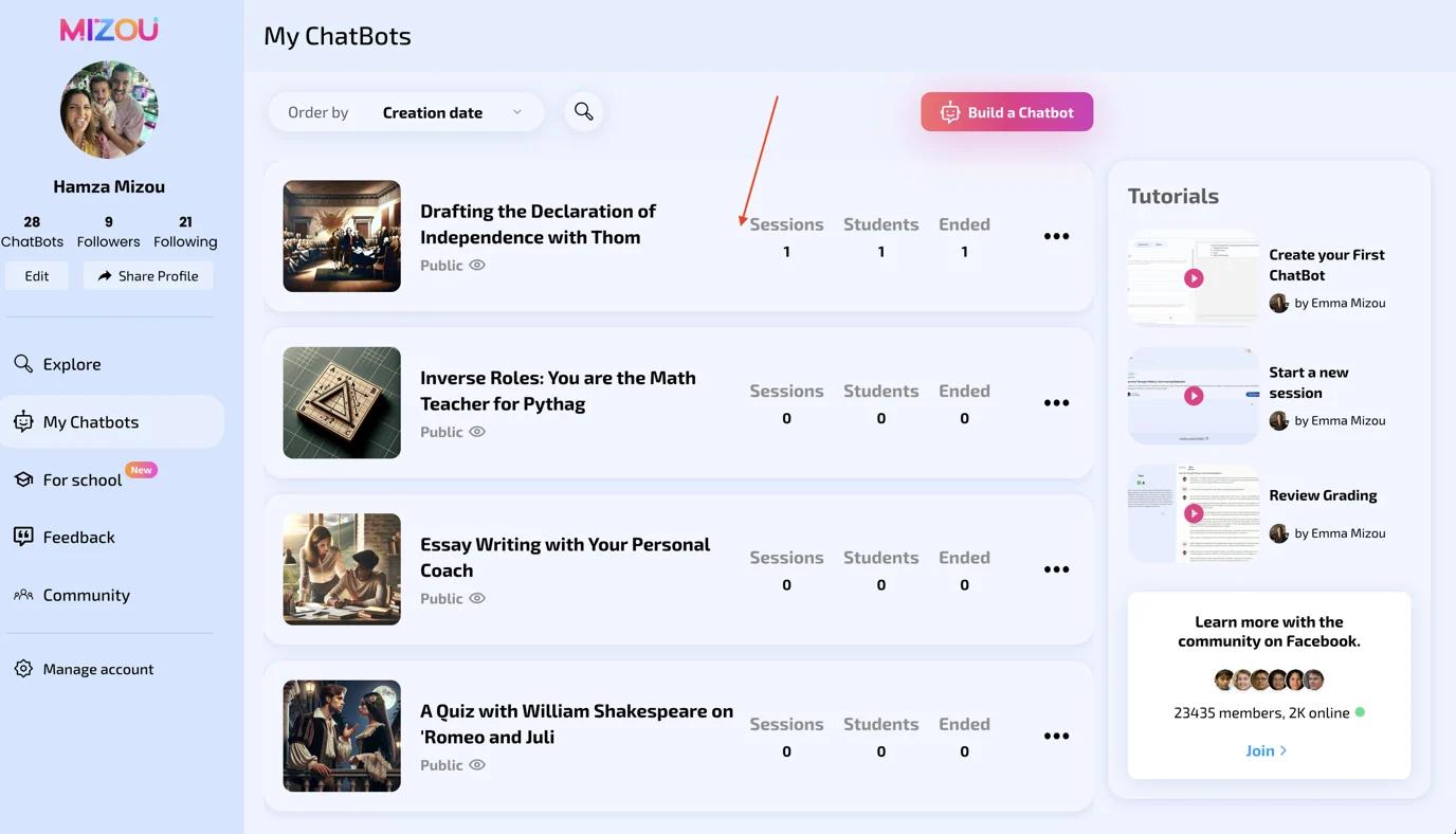 학생과 Session 공유하기 - Mizou 사용방법 - 오늘배움