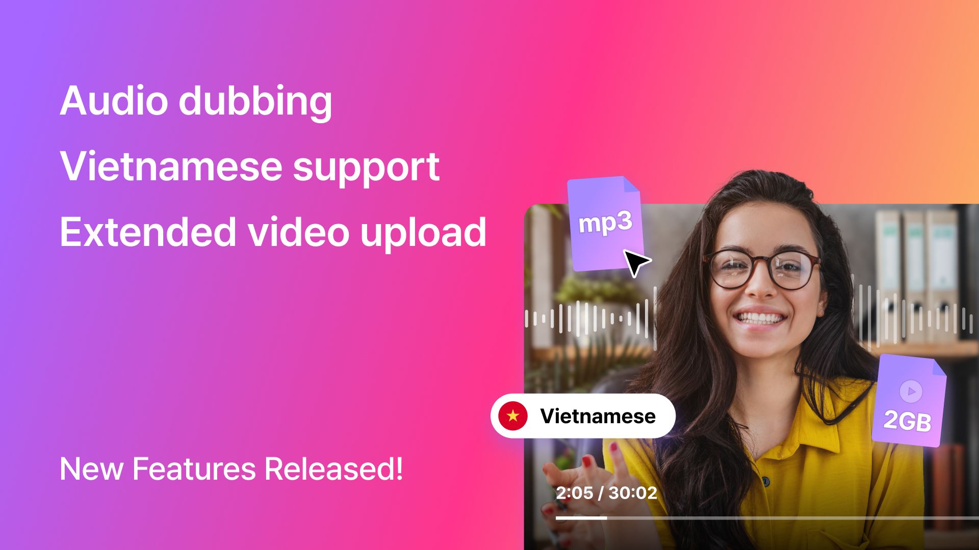 🚀 Perso AI Dubbing 업데이트! 오디오 더빙, 베트남어 번역, 더 큰 파일까지 모두 지원해요! - 🎙️AI Dubbing 업데이트 소식 - Perso AI ...